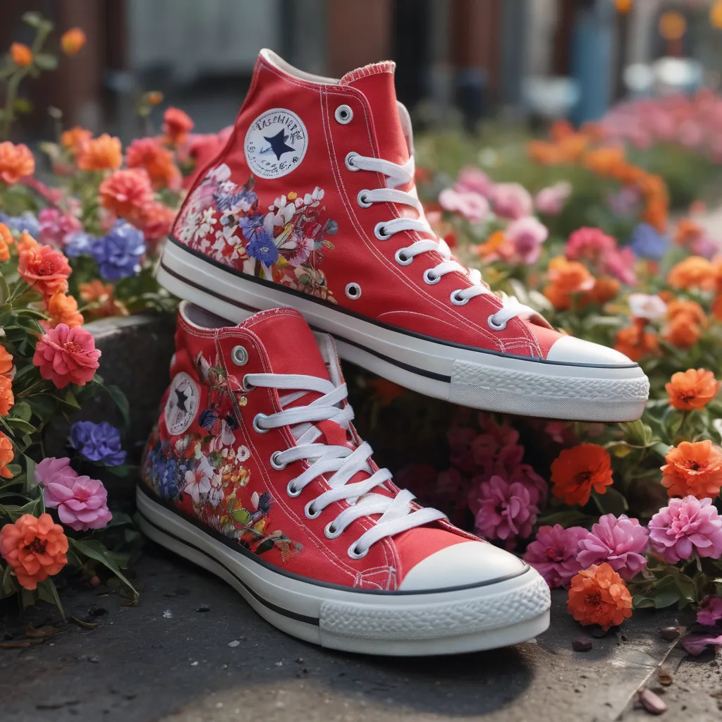 Converse High-Top Sneakers Meet Spring Flowers